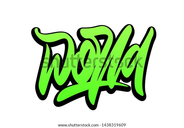 World Handwritten Vector Lettering Design Vector Stock Vector (Royalty ...