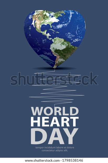 World Heart Day Poster Design Template Stock Vector (Royalty Free ...