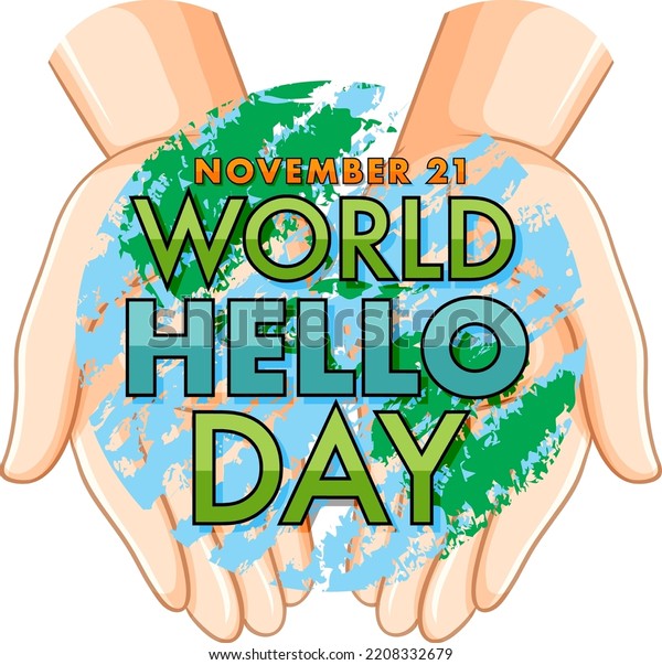 World Hello Day Banner Design Illustration Stock Vector (Royalty Free ...