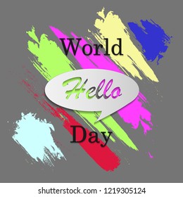 World Hello Day Design Template Vector Stock Vector (Royalty Free ...