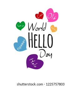 World Hello Day Design Template Vector Stock Vector (Royalty Free ...