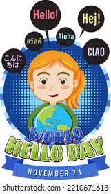 World Hello Day Poster Design Illustration Stock Vector (Royalty Free ...