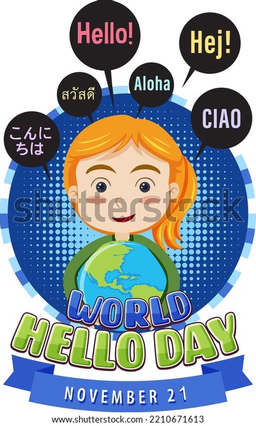 World Hello Day Poster Design Illustration Stock Vector (Royalty Free ...