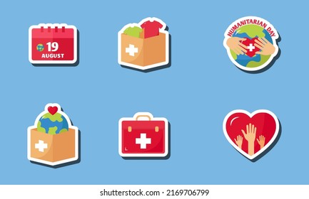 World Humanitarian Sticker Set Design Stock Vector (Royalty Free ...
