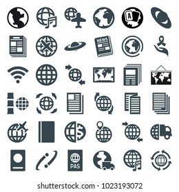 World Icons Set 36 Editable Filled Stock Vector (Royalty Free ...