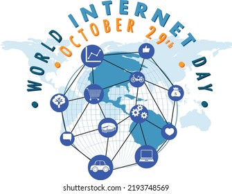 World Internet Day Banner Design Illustration Stock Vector (Royalty ...