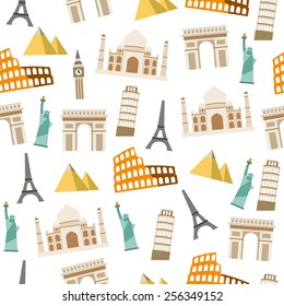 World Landmark Seamless Pattern Vector On Stock Vector (Royalty Free ...