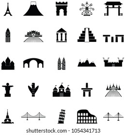 World Landmarks Icon Set Stock Vector (Royalty Free) 1054341713 ...