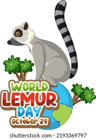 World Lemur Day Poster Design Illustration Stock Vector (Royalty Free ...