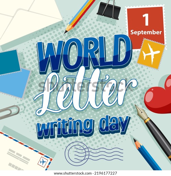 World Letter Writing Day Poster Design Stock Vector (Royalty Free ...