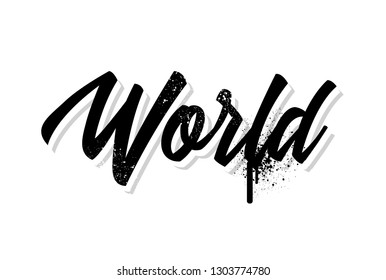 World Lettering Vector Illustration Stock Vector (Royalty Free ...