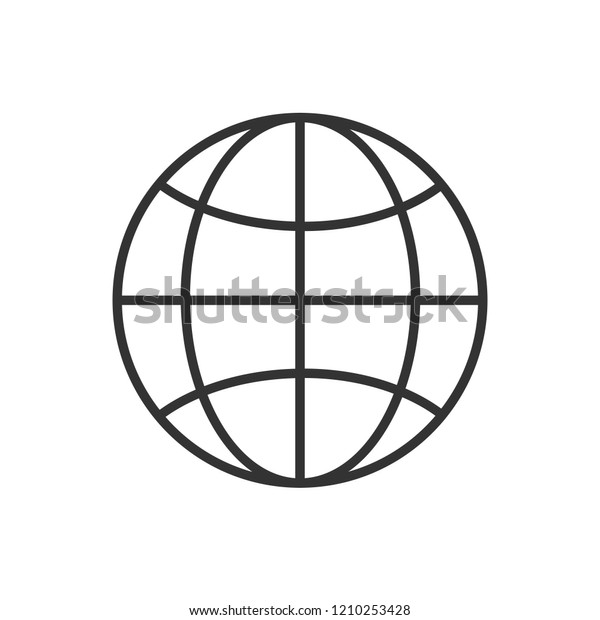 World Line Icon On White Background Stock Vector (Royalty Free ...