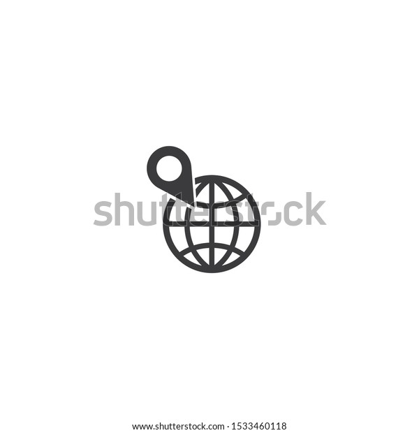 World Location Icon On White Background Stock Vector (Royalty Free ...
