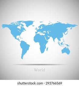 World Map Flat Icon On Blue Stock Vector (Royalty Free) 507463198 ...