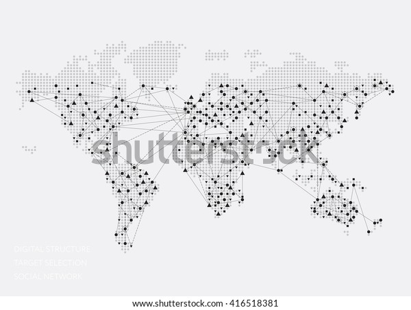World Map Abstract Concept Social Network Stock Vector (Royalty Free ...