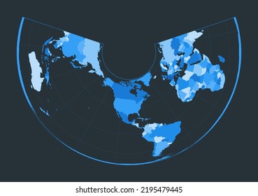 World Map Albers Equalarea Conic Projection Stock Vector (Royalty Free ...