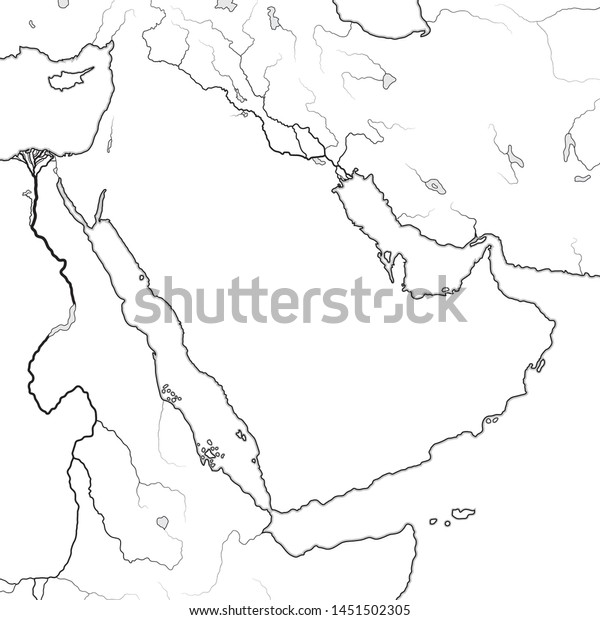 World Map of ARABIAN PENINSULA: The Middle East, Arabian World, Saudi ...