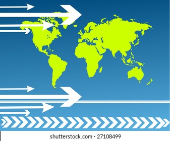 World Map Arrows Vector Illustration: เวกเตอร์สต็อก (ปลอดค่าลิขสิทธิ์ ...