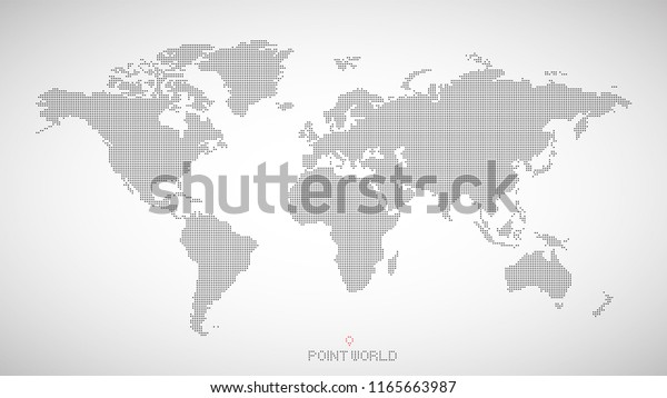 World Map Black Dots On Grey Stock Vector (Royalty Free) 1165663987 ...
