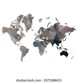 World Map Black Grey Geometric Rumpled: เวกเตอร์สต็อก (ปลอดค่าลิขสิทธิ์ ...