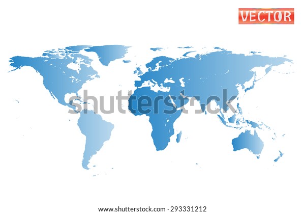 World Map Blue Color On White Stock Vector (Royalty Free) 293331212 ...
