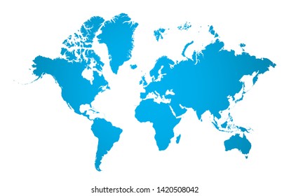World Map Blue Vector Illustration Stock Vector (Royalty Free ...