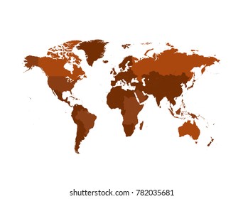 World Map Brown Color On White Stock Vector (Royalty Free) 782035681 ...
