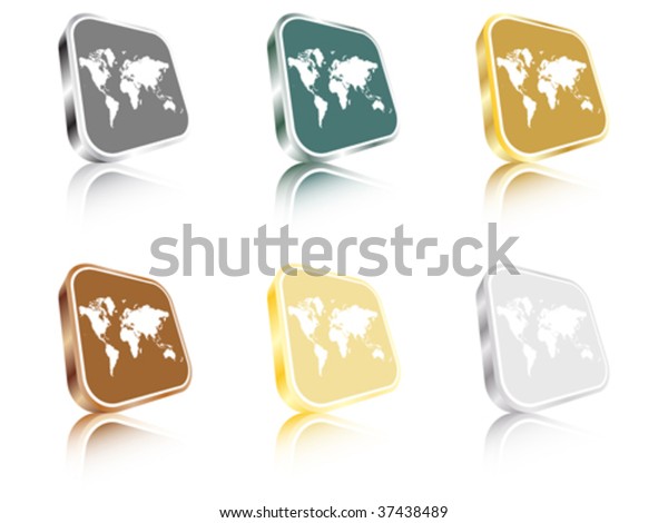 World Map Buttons Vector Illustration Stock Vector (Royalty Free ...