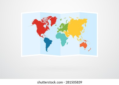 World Map Cardboard Vector Stock Vector (Royalty Free) 281505836