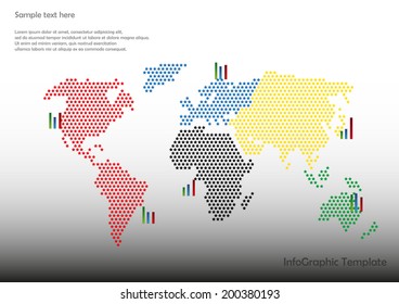 World Map Charts Red Stars Stock Vector (Royalty Free) 200380193 ...