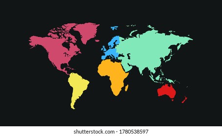 World Map Color Vector Modern Stock Vector (Royalty Free) 1545912506 ...