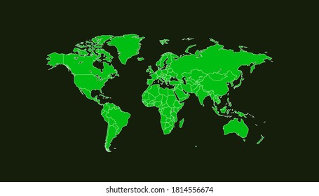 World Map Vector Ecology Concept Green Stock Vector (Royalty Free ...