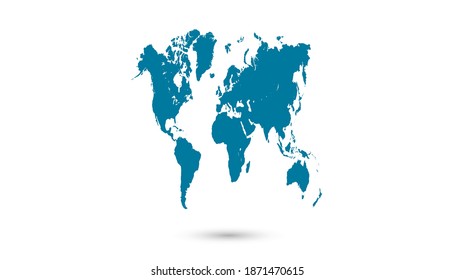 World Map Color Vector Modern Blue: เวกเตอร์สต็อก (ปลอดค่าลิขสิทธิ์ ...