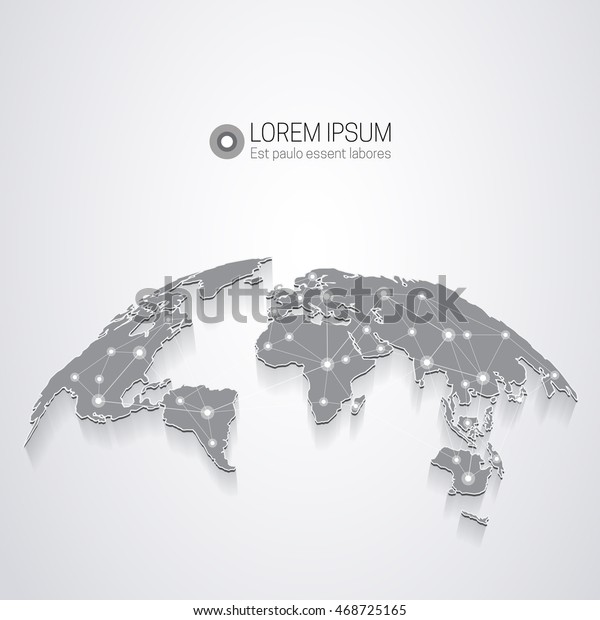World Map Concept Route Landmark Adventure Stock Vector (Royalty Free ...