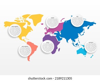 World Map Continents Infographics Stock Vector (Royalty Free ...