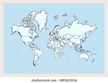 World Map Design Atlas Style Stock Vector (Royalty Free) 1892633536 ...