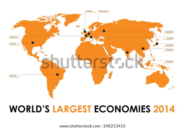 World Map Economy Background Stock Vector (Royalty Free) 248213416 ...