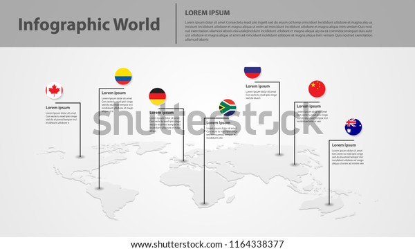 World Map Element Infographic Infochart Business Stock Vector (Royalty ...