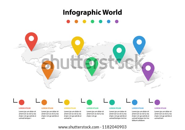 World Map Element Infographic Infochart Business 스톡 벡터(로열티 프리 ...