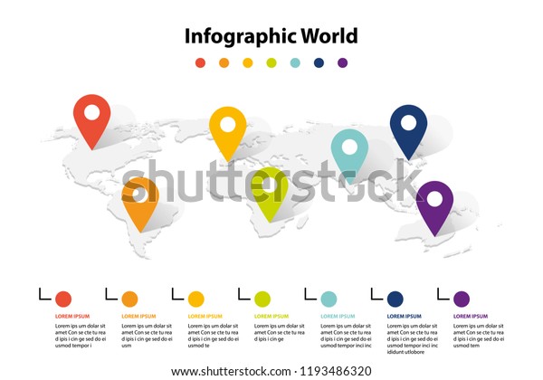 World Map Element Infographic Infochart Business Stock Vector (Royalty ...