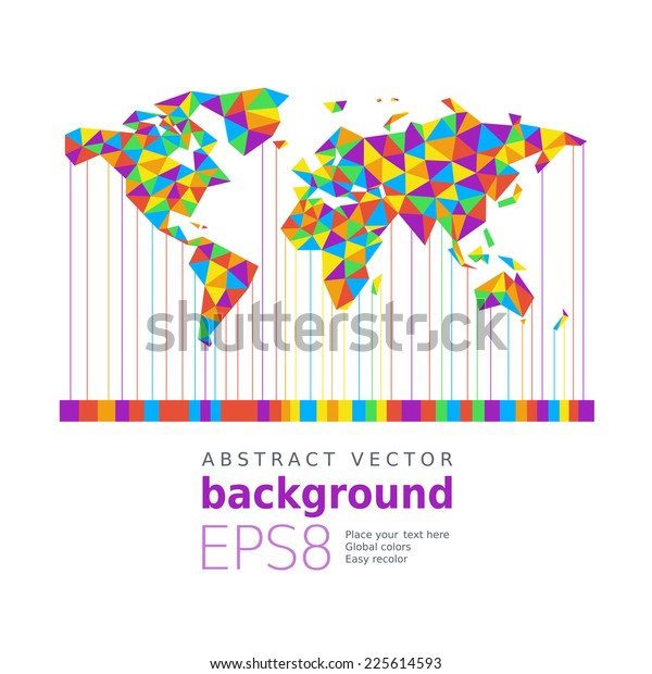 World map. Eps8. RGB. Organized by layers. Global colors. Gradients free