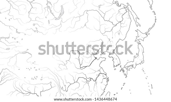 World Map of FAR EAST REGION: Japan, Korea, China, Manchuria, Siberia ...
