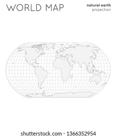 World Map Globe Natural Earth Projection Stock Vector (Royalty Free ...