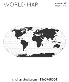 World Map Globe Wagner Vi Projection Stock Vector (Royalty Free ...
