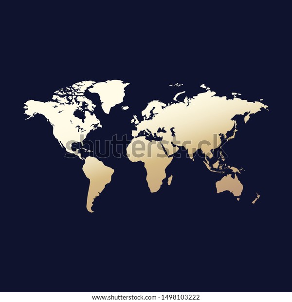 World Map Golden Colors Design Stock Vector (Royalty Free) 1498103222 ...