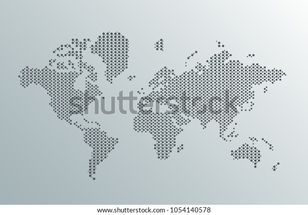 World Map Gray Dot Gray Dots Stock Vector (Royalty Free) 1054140578 ...