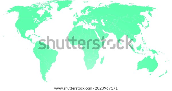 World Map Green Color Isolated On Stock Vector (Royalty Free ...
