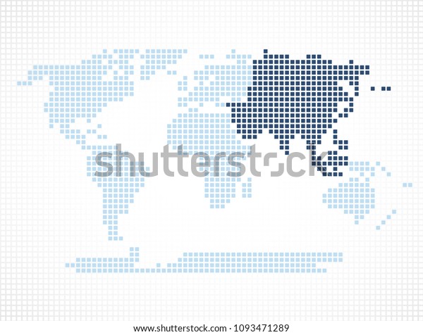 World Map Highlighted Continent Asia Stock Vector (Royalty Free ...