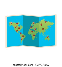 World Map Icon Over White Background Stock Vector (Royalty Free ...