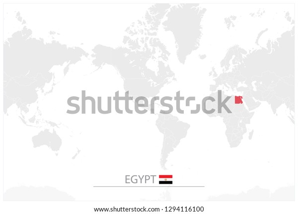 World Map Identification Egypt America Centered: vector de stock (libre ...